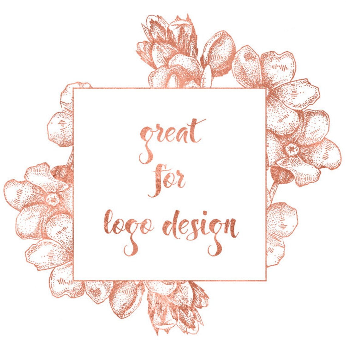 Rose Gold Frame Overlays Rose Gold Floral Frames Rose Gold - Etsy