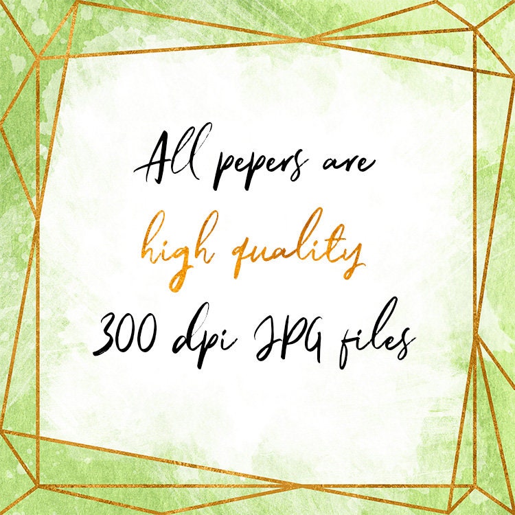 Geometric Watercolor Digital Paper Clipart Gold Invitation | Etsy