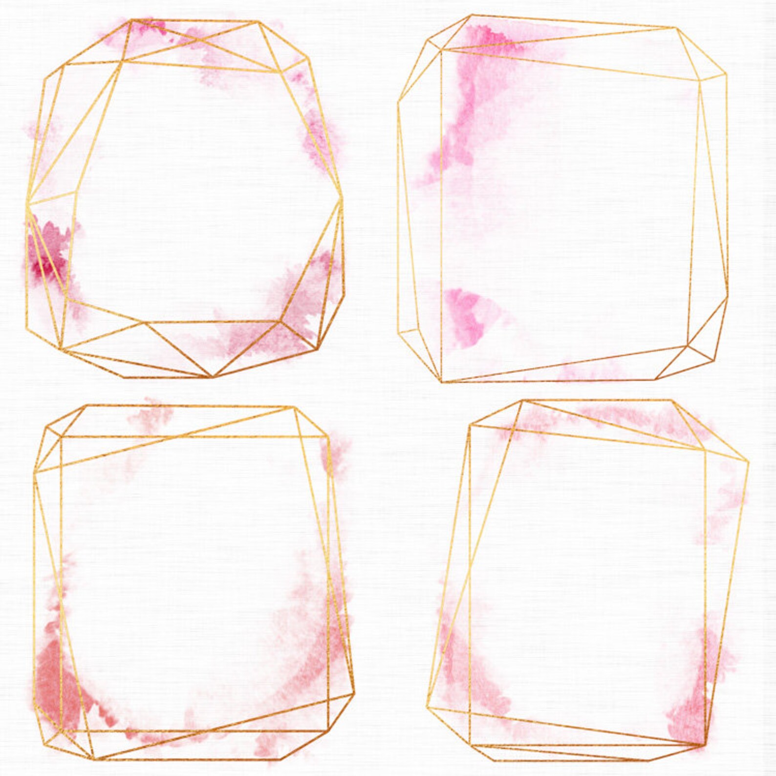 Gold and Pink Watercolor Frames Gold Watercolour Frames - Etsy