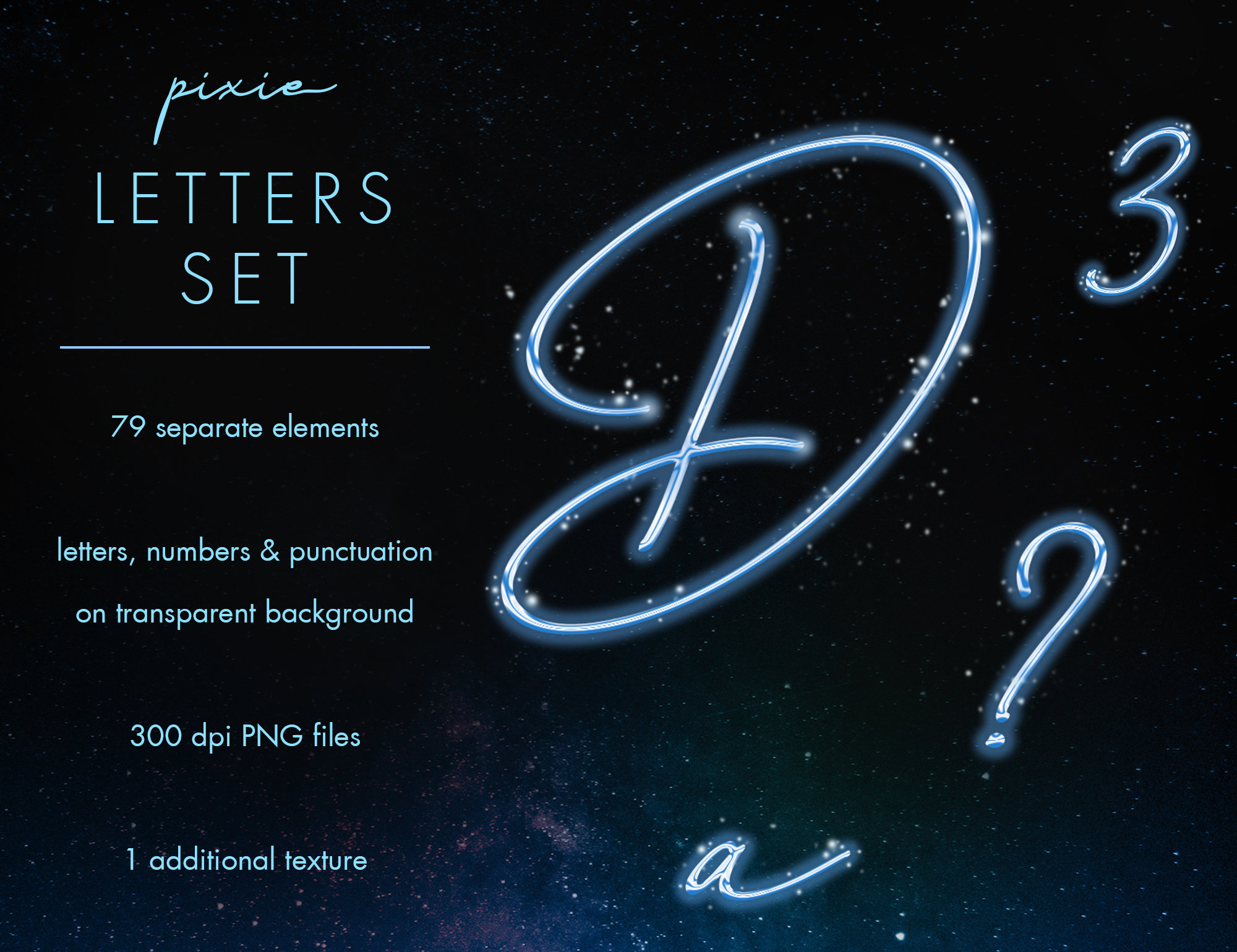 Pixie Neon Alphabet Clipart Blue Glowing Letters Png Neon - Etsy