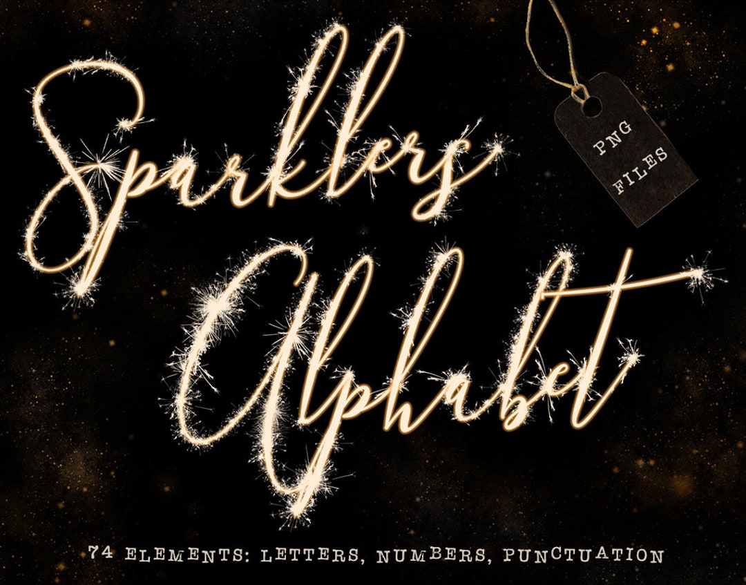 Sparklers Alphabet Clipart, Sparklers Letters Clipart, Sparklers Font ...
