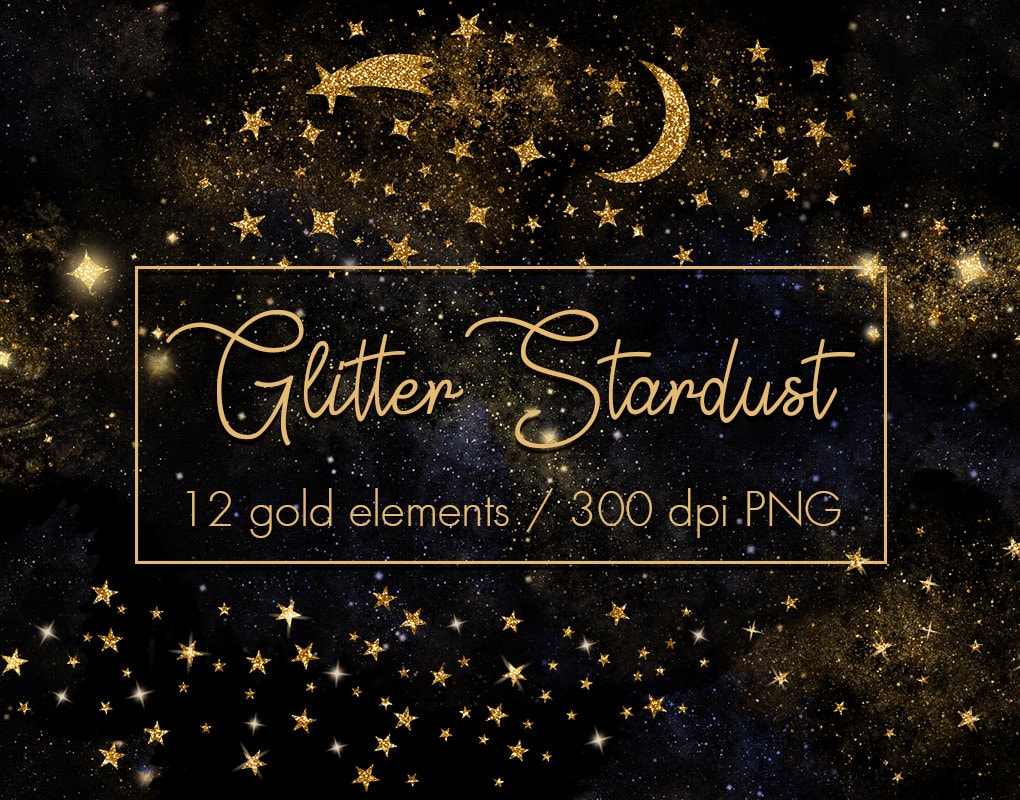 Gold Stardust Clipart Gold Stars Clipart Magic Dust Star | Etsy