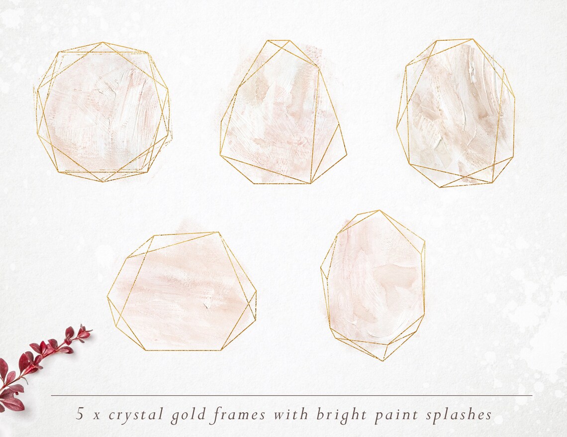 Gold Crystal Frames Gold Floral Frames Clipart Frame | Etsy