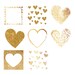 Gold Hearts Clip Art, Gold Design Elements Clipart, Gold Foil Heart ...