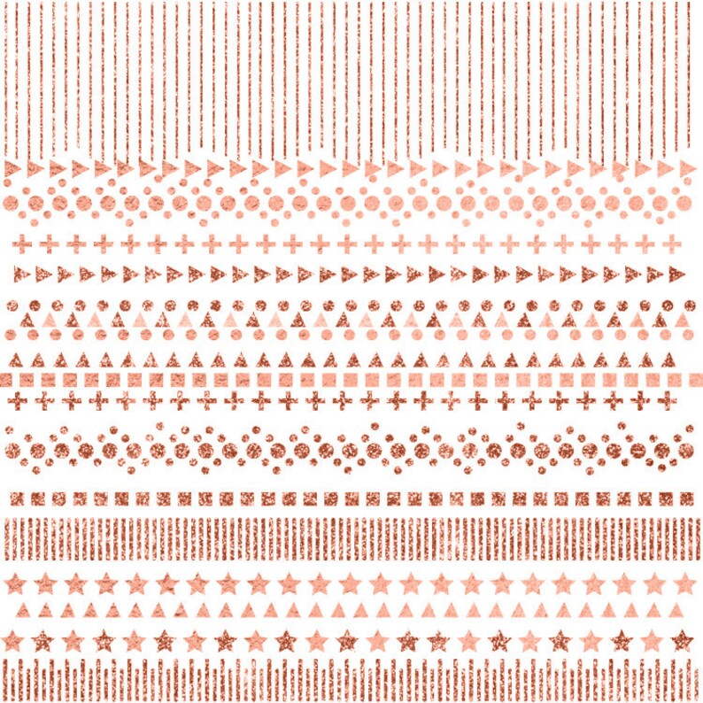 Rose Gold Confetti Borders Rose Gold Glitter Borders Rose | Etsy