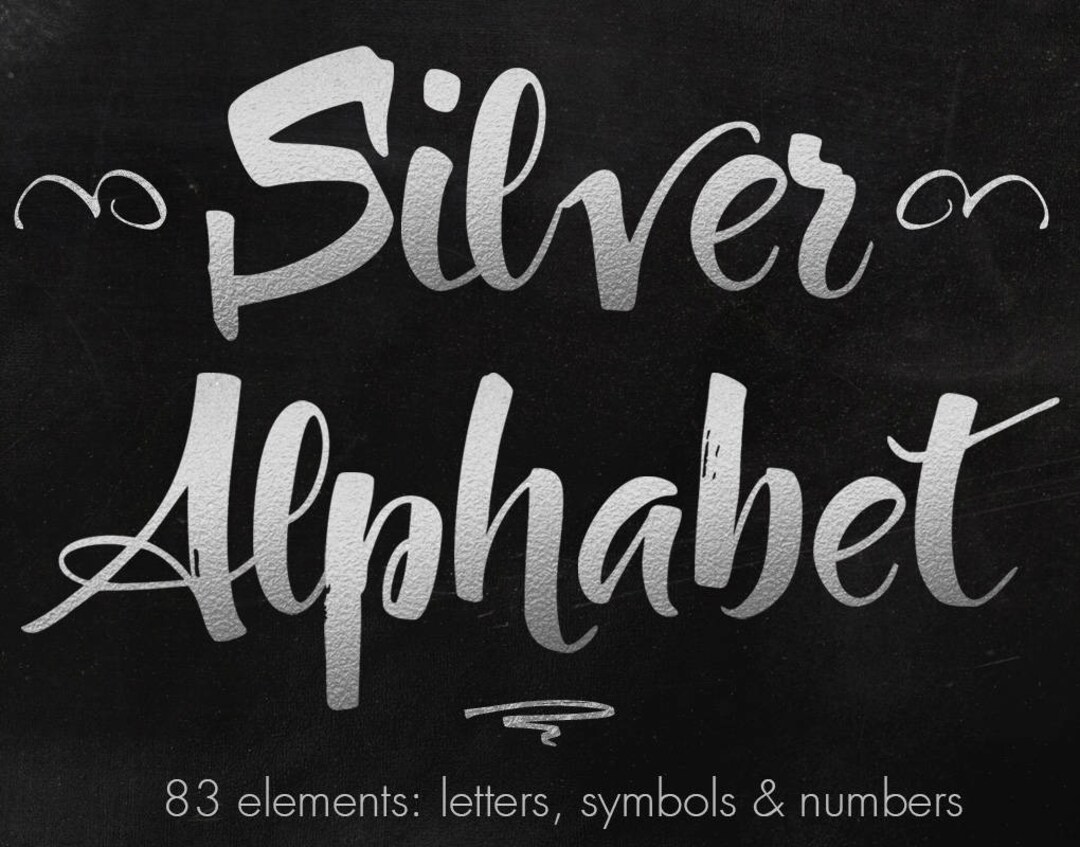 Silver Foil Alphabet Clip Art, Silver Alphabet, Silver Font, Typography ...