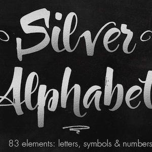 Silver Foil Alphabet Clip Art, Silver Alphabet, Silver Font, Typography ...