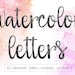 Watercolor Font, Black Watercolor Alphabet Clipart, Watercolor Letters ...