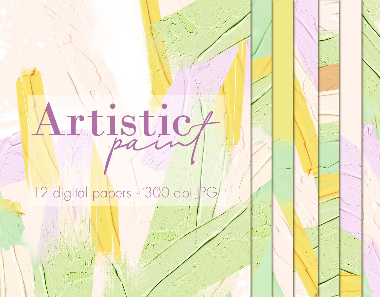 Pastel paint digital papers Paint splashes Brush strokes | Etsy
