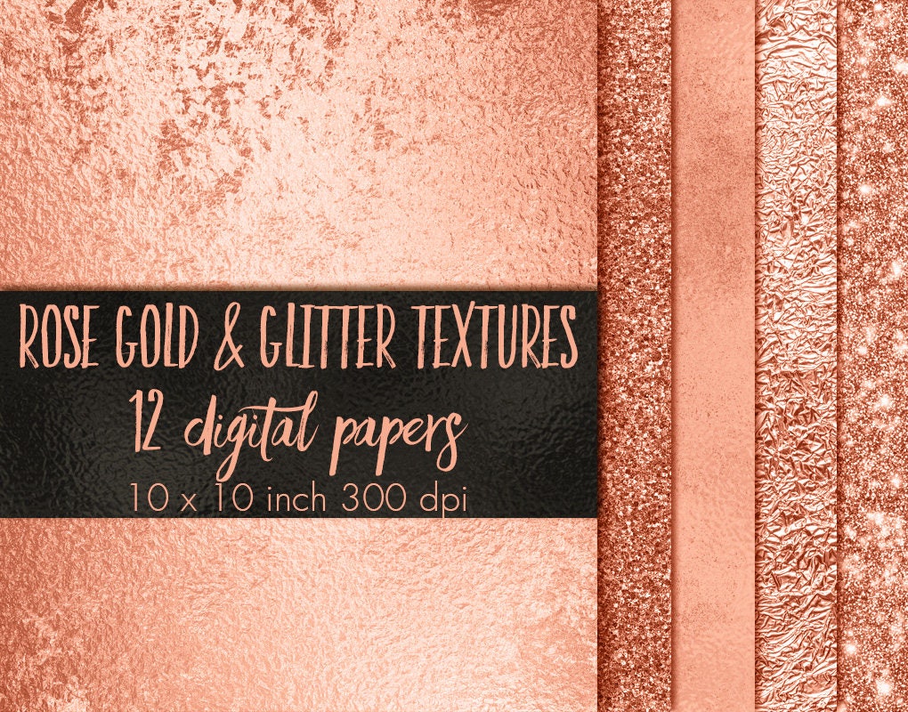 Rose gold paper pack Rose gold patterns Rose gold textures | Etsy