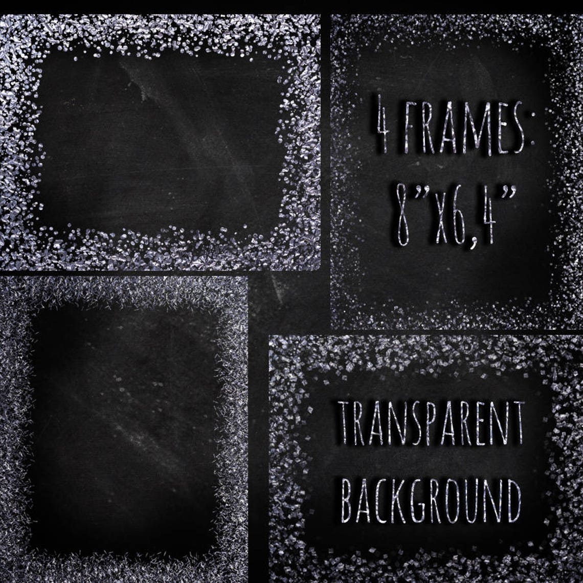 8 Silver Confetti Frames Clip Art Set Silver Foil Confetti | Etsy