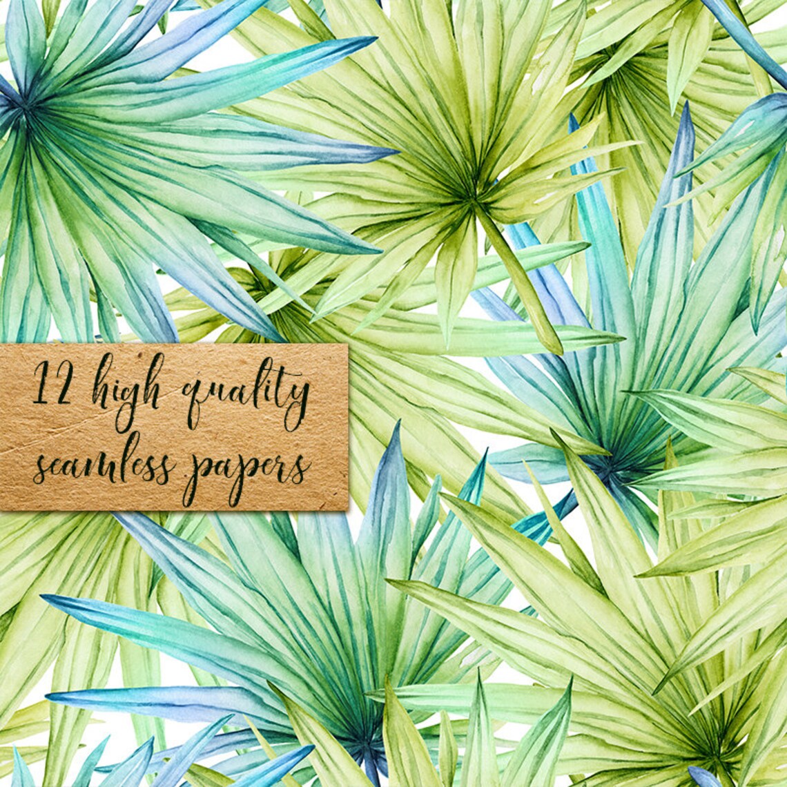 Palm leaf seamless digital paper pack Floral seamless | Etsy
