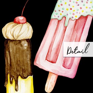 Watercolor Ice Cream Clipart, Watercolor Popsicles, Handpainted Ice ...