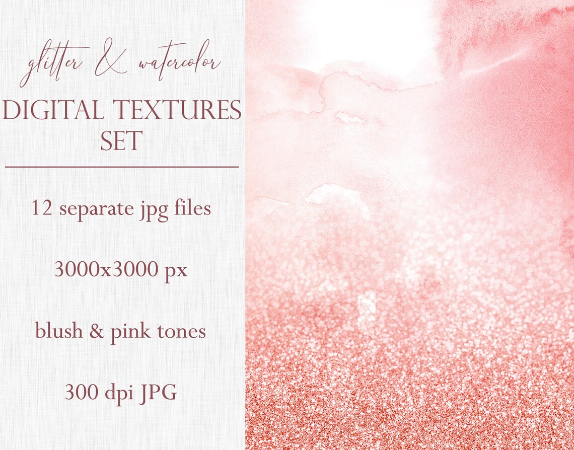 Glitter watercolor digital paper clipart Ombre paper pack | Etsy