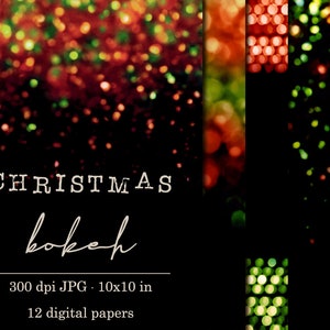Christmas Bokeh Digital Papers, Bokeh Wallpaper, Negative Space, Bokeh ...