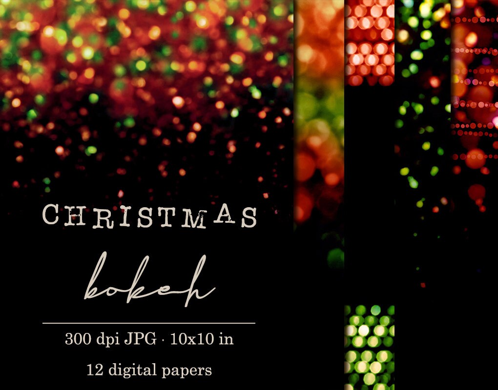 Christmas bokeh digital papers Bokeh wallpaper Negative | Etsy