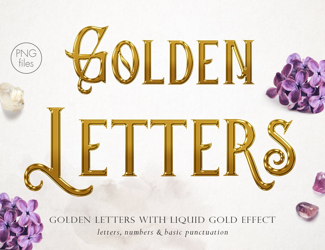 Liquid Gold Alphabet Clipart, Gold Letter Overlays, Liquid Letters ...