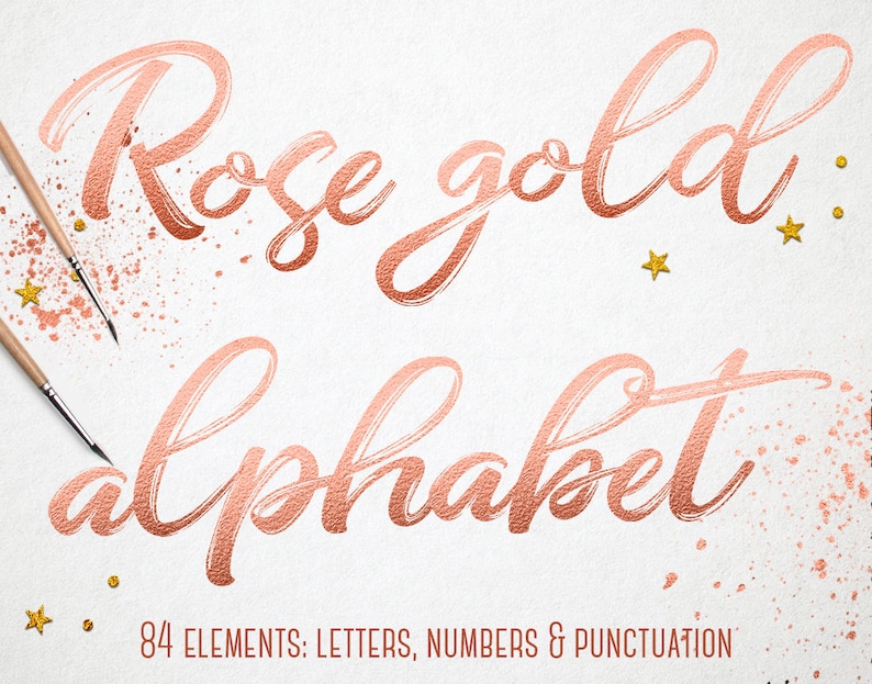 Rose Gold Alphabet Rose Gold Foil Alphabet Rose Gold Font - Etsy UK