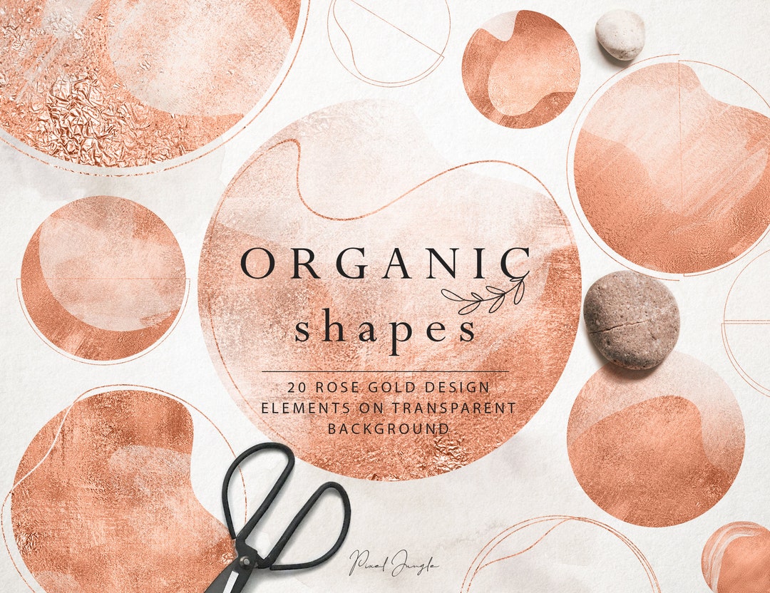 Rose Gold Design Elements Clipart, Organic Design Elements for Logo ...