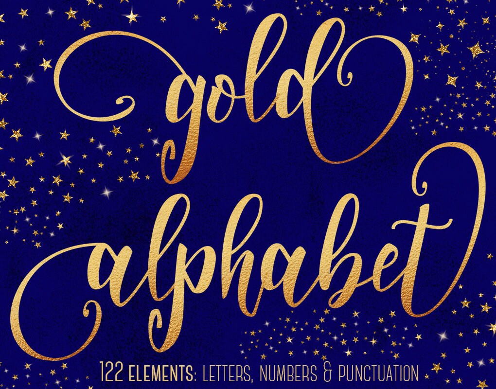Gold Foil Alphabet Clipart Gold Font Gold Alphabet Clip Art - Etsy