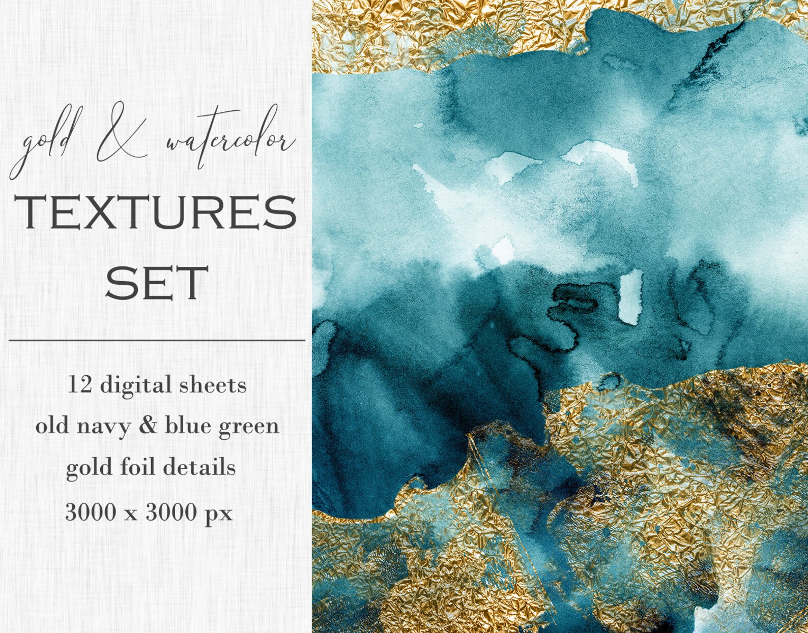 Navy Watercolor Digital Paper Watercolor Paper Pack Gold - Etsy