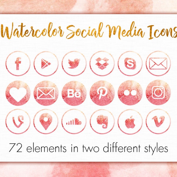 Watercolor Social - Etsy