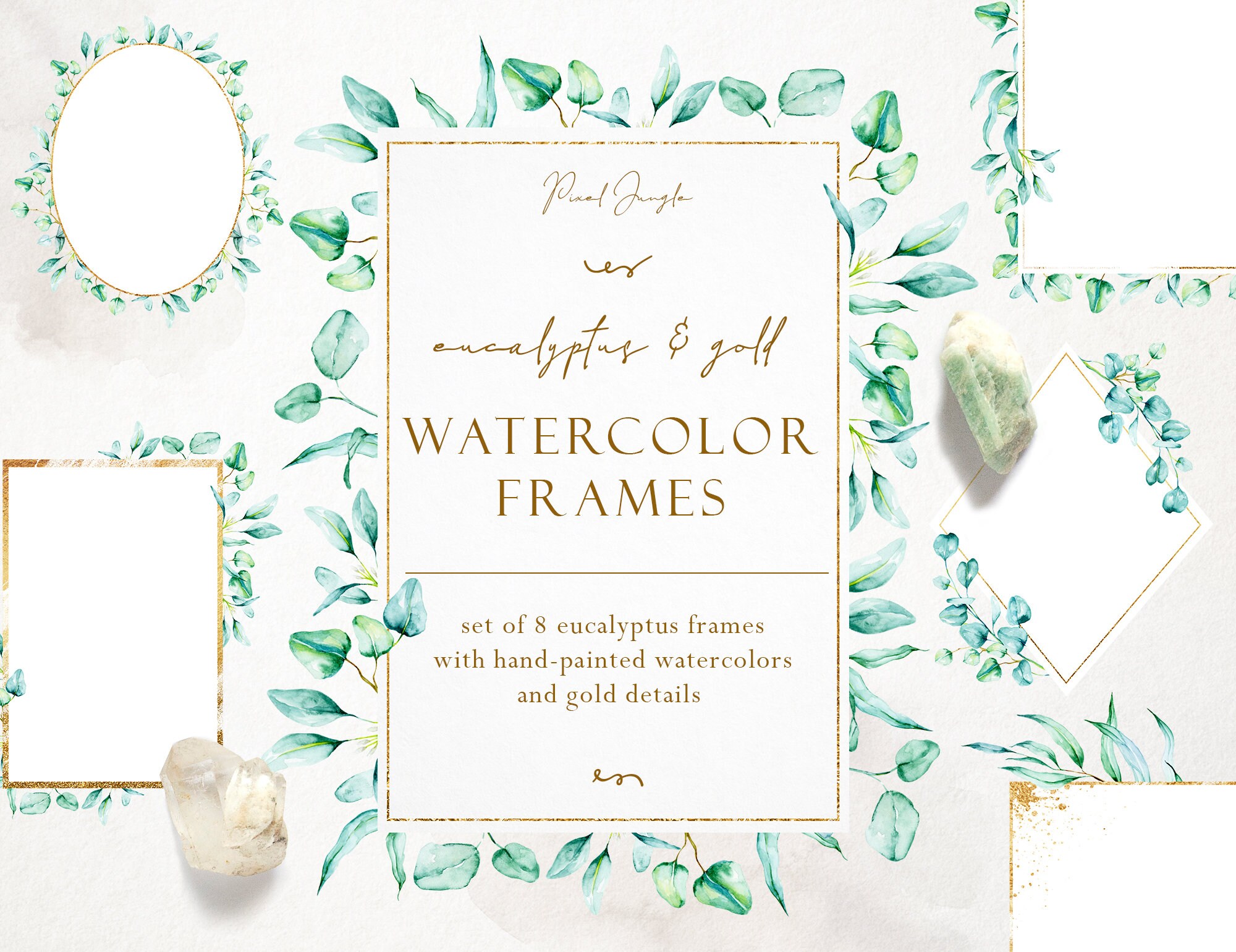 Watercolor Frames Clipart Holiday Frame Overlays Watercolor - Etsy