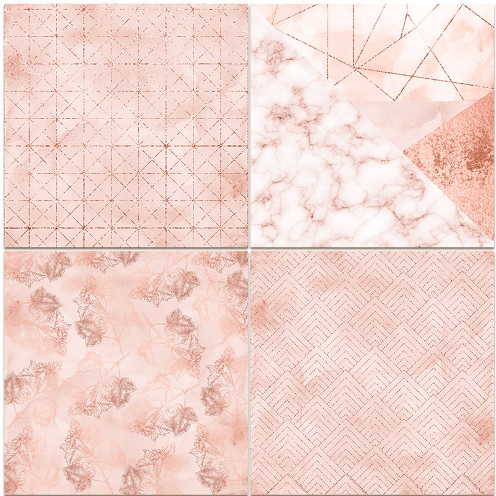 Rose Gold Paper Pack Rose Gold Digital Paper Clipart Rose - Etsy