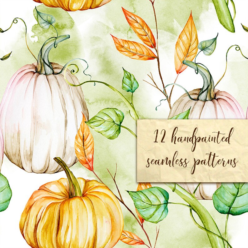 Autumn Seamless Digital Paper, Pumpkin Paper, Seamless Background ...