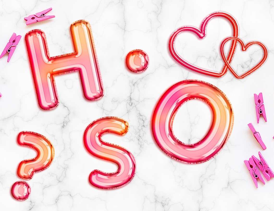 Red Foil Balloon Alphabet Clipart: PNG Letters, Numbers, Symbols ...