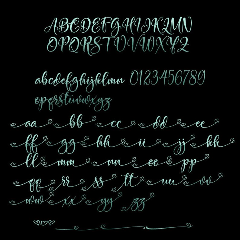 Mint Foil Letters Love Letters Mint Alphabet Clipart Mint - Etsy