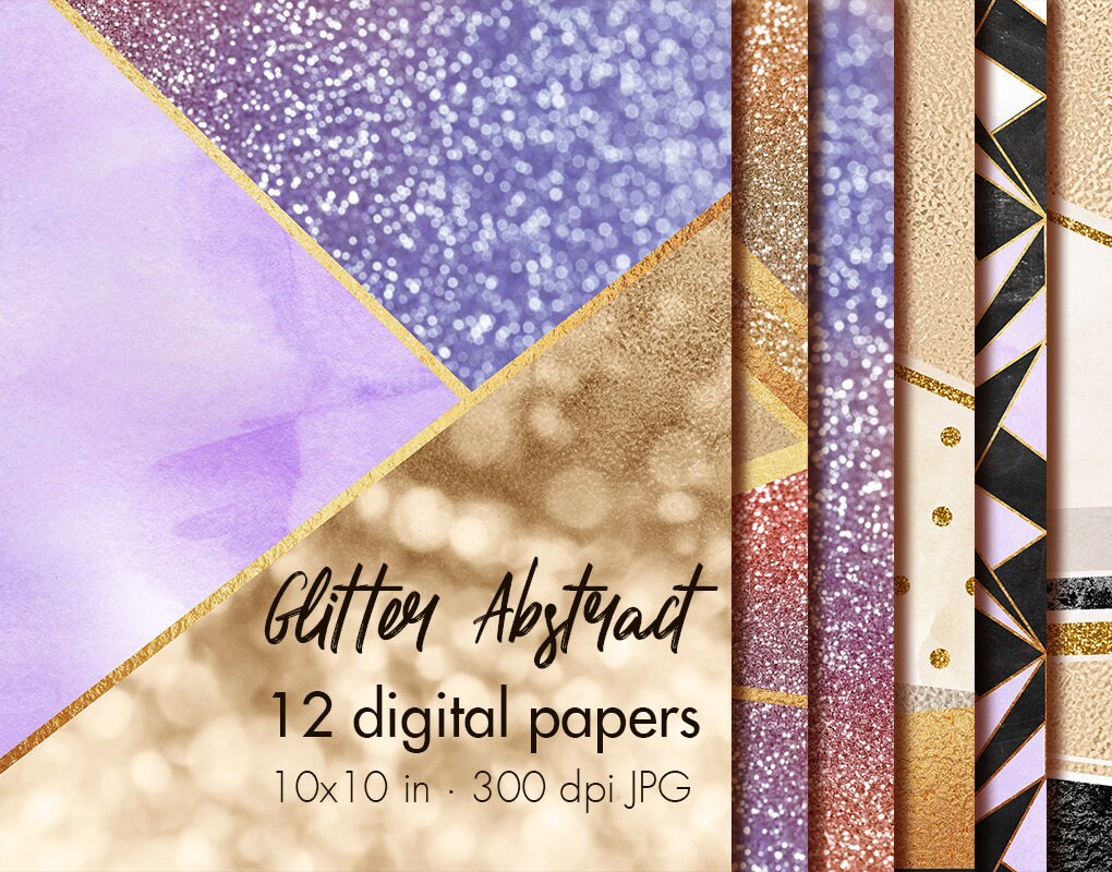 Glitter digital paper clipart Metallic digital papers | Etsy