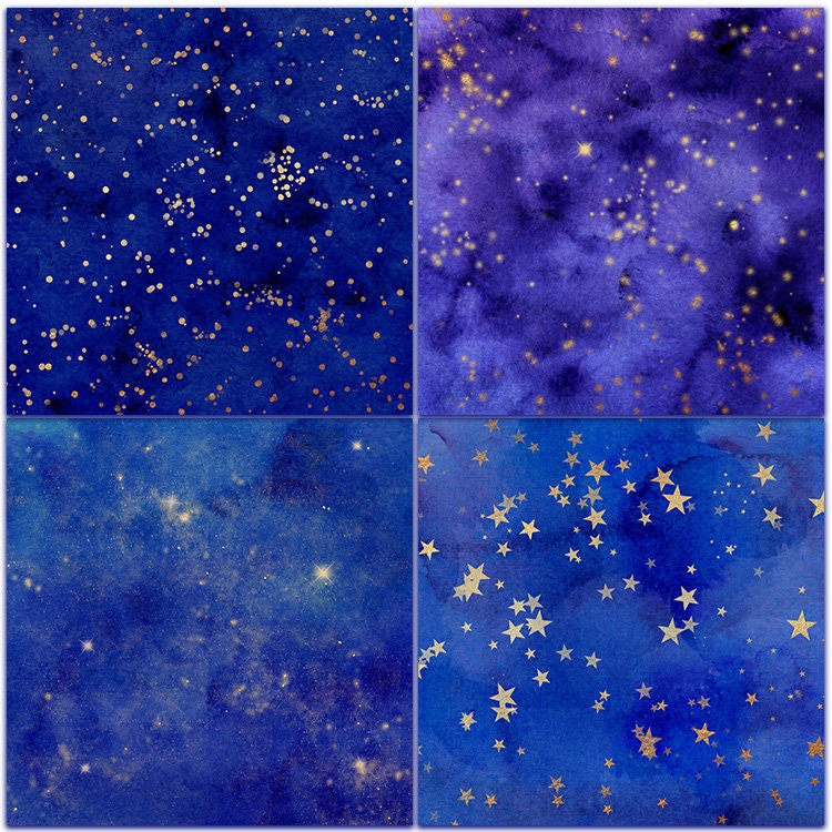 Night Sky Digital Paper Clipart Night Sky Wallpaper Night - Etsy Canada