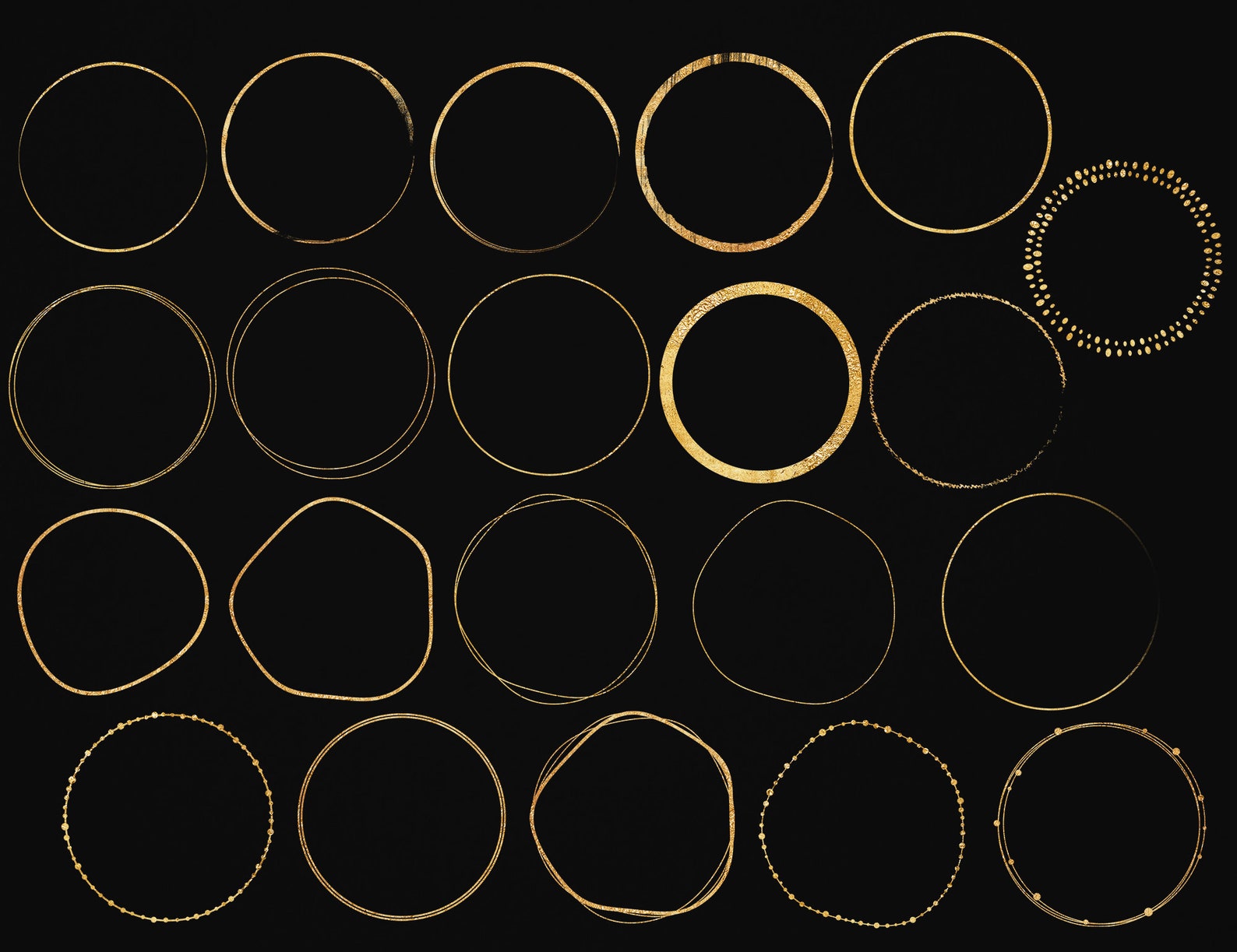 Gold Circles With Pink Watercolor Watercolor Circles for - Etsy