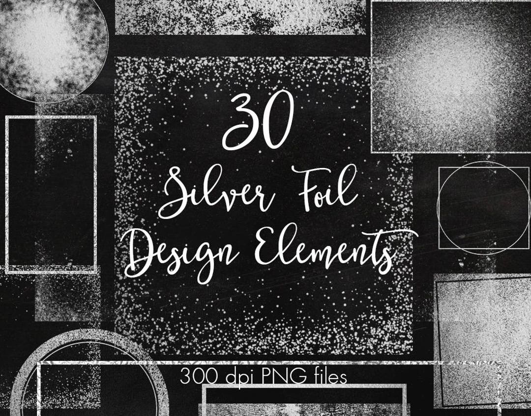 Silver Design Elements Clipart, Silver Brush Strokes, Silver Circles ...