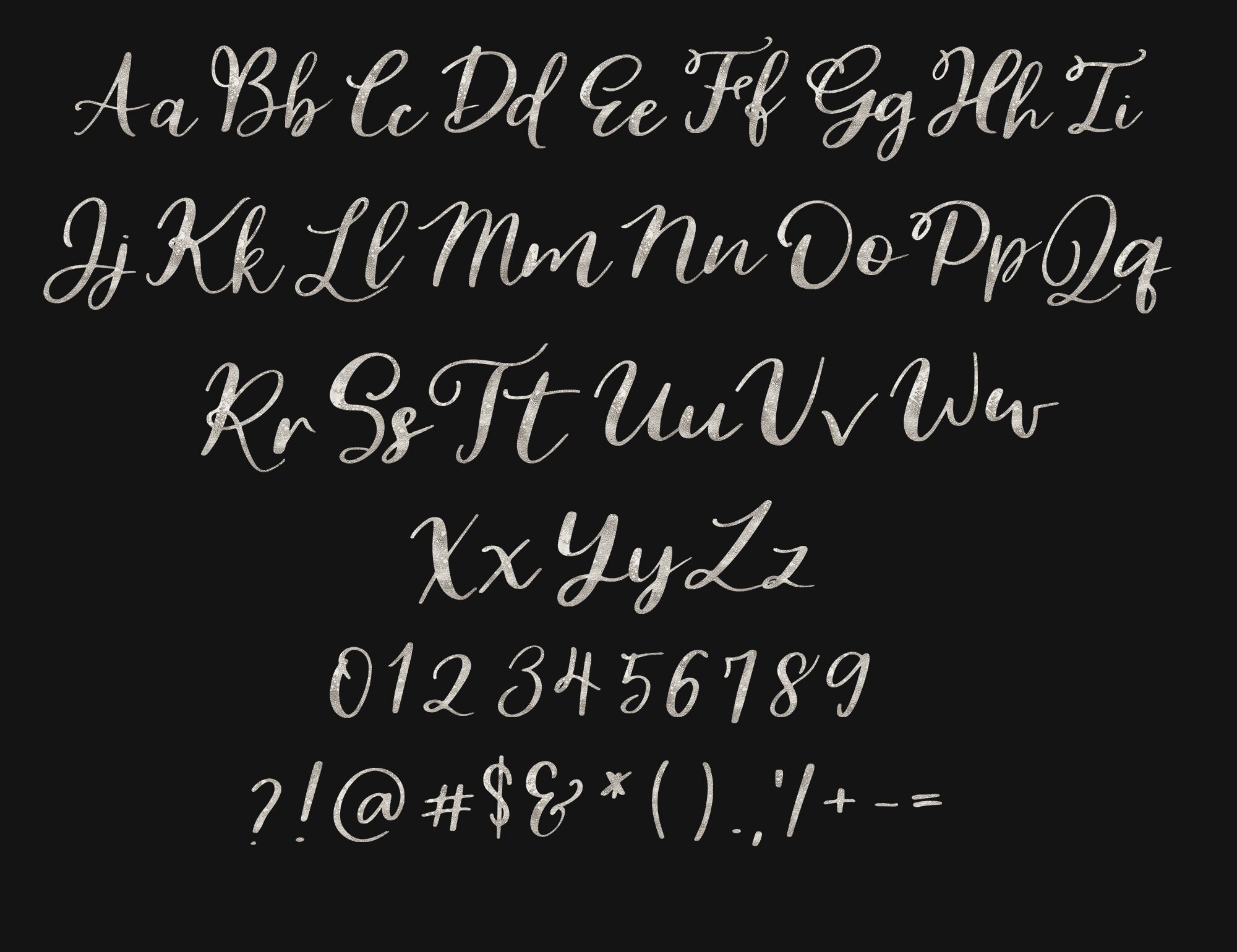 Silver Alphabet Clipart Silver Letter Overlays Silver Foil - Etsy