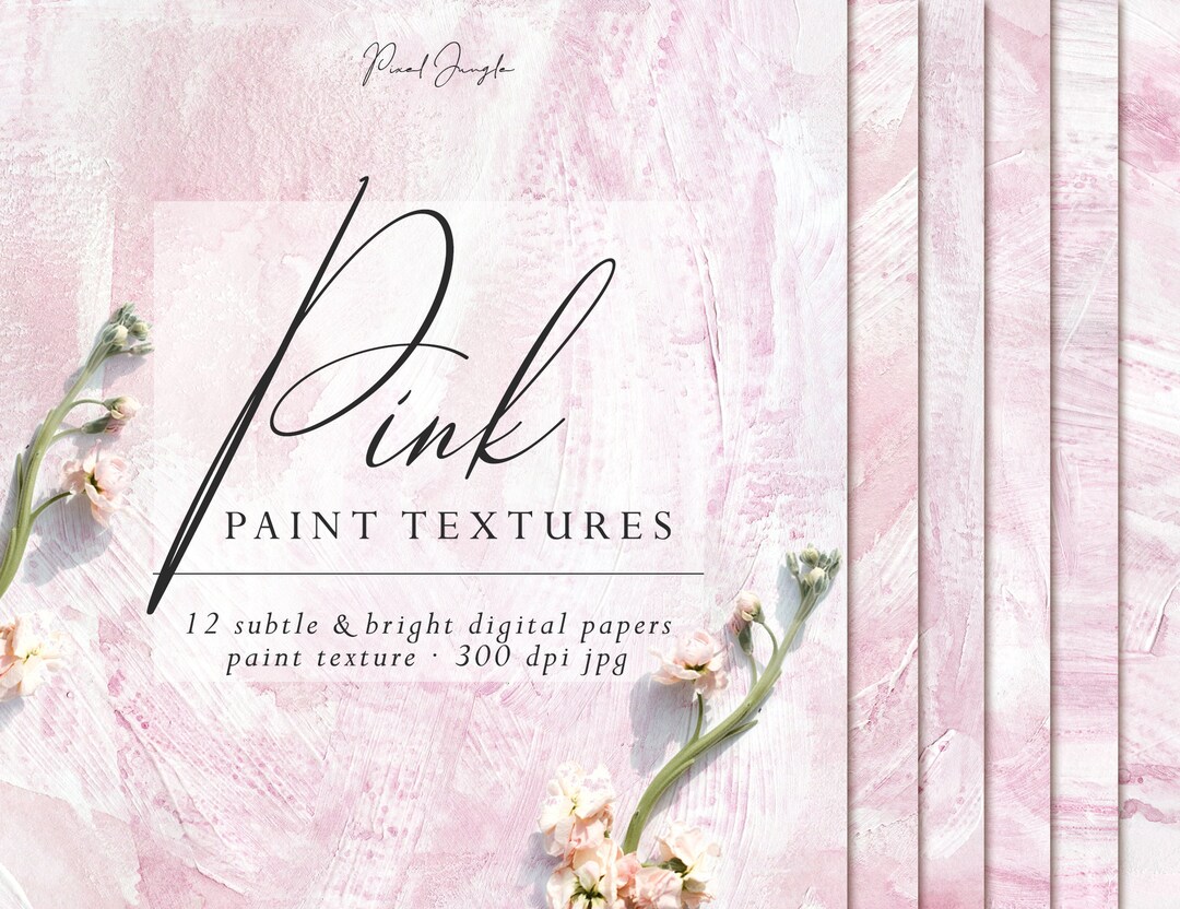 Pink Backgrounds, Pink Digital Paper, Paper Pack, Paint Texture, Bright ...