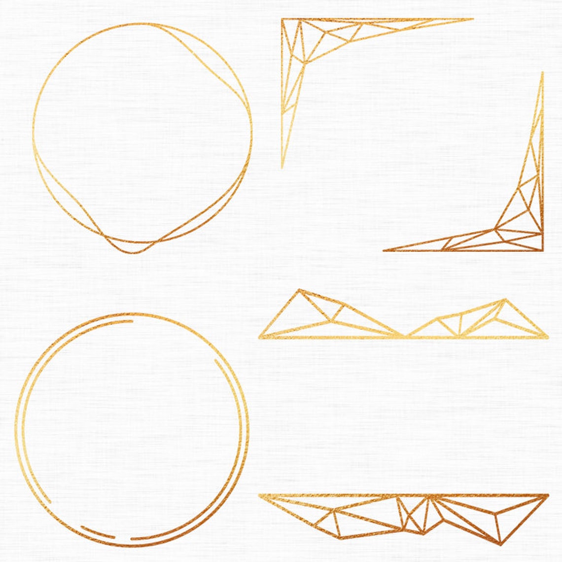 Gold Watercolor Frames Clipart Gold Frames Clip Art Gold - Etsy