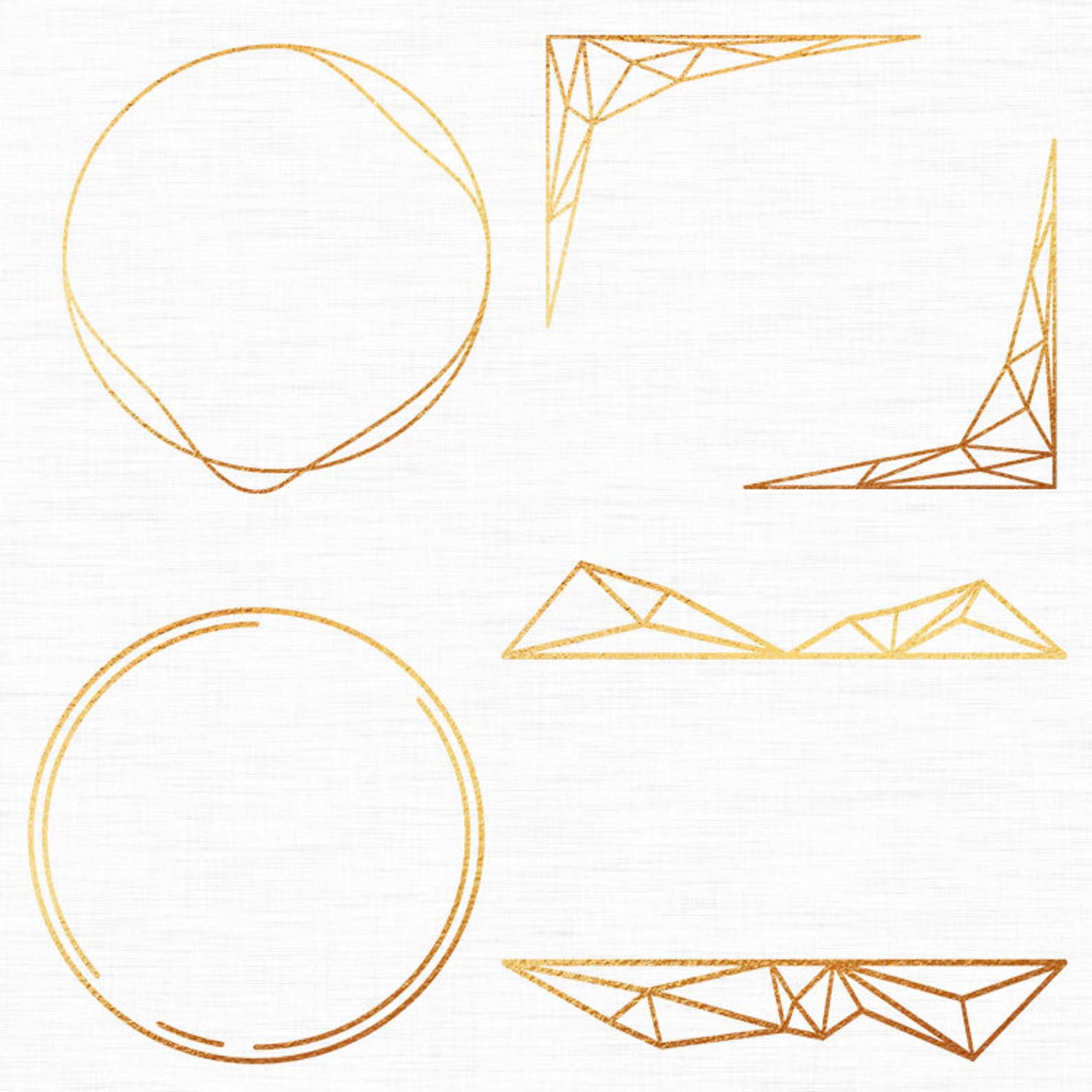 Gold Watercolor Frames Clipart Gold Frames Clip Art Gold - Etsy