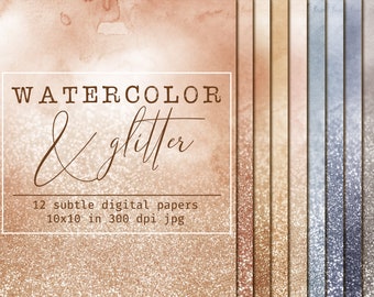 Purple Digital Paper Clipart Watercolor Digital Papers Gold - Etsy