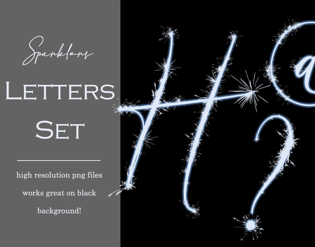 Sparklers Letters Clipart Sparklers Alphabet Clipart | Etsy