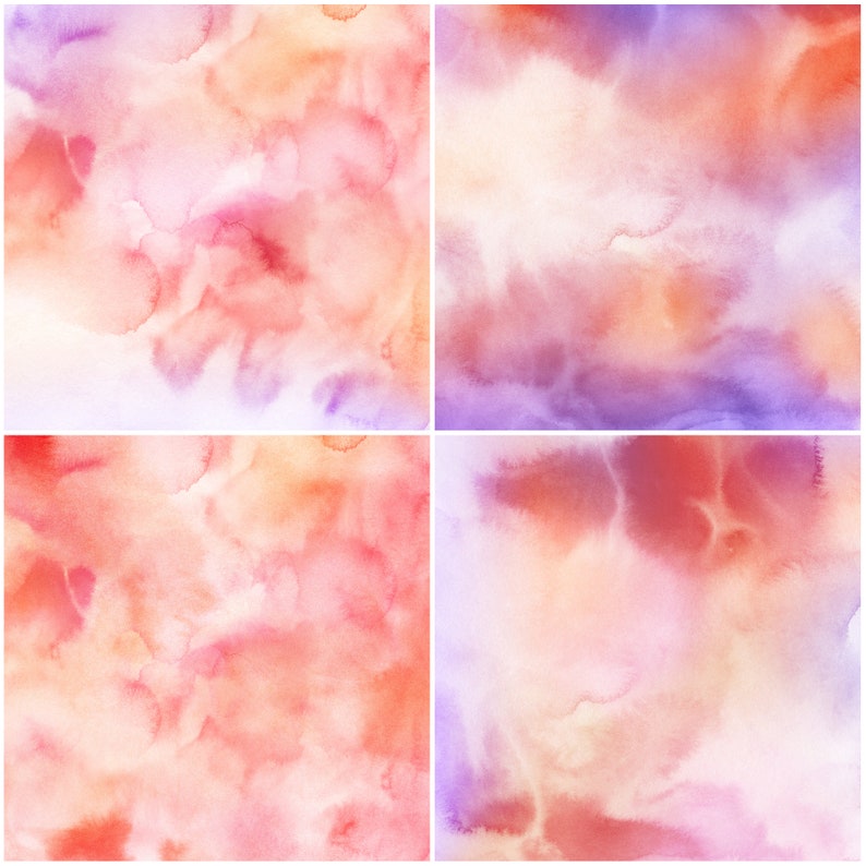 Sunset Watercolor Digital Paper Watercolor Paint Watercolor | Etsy