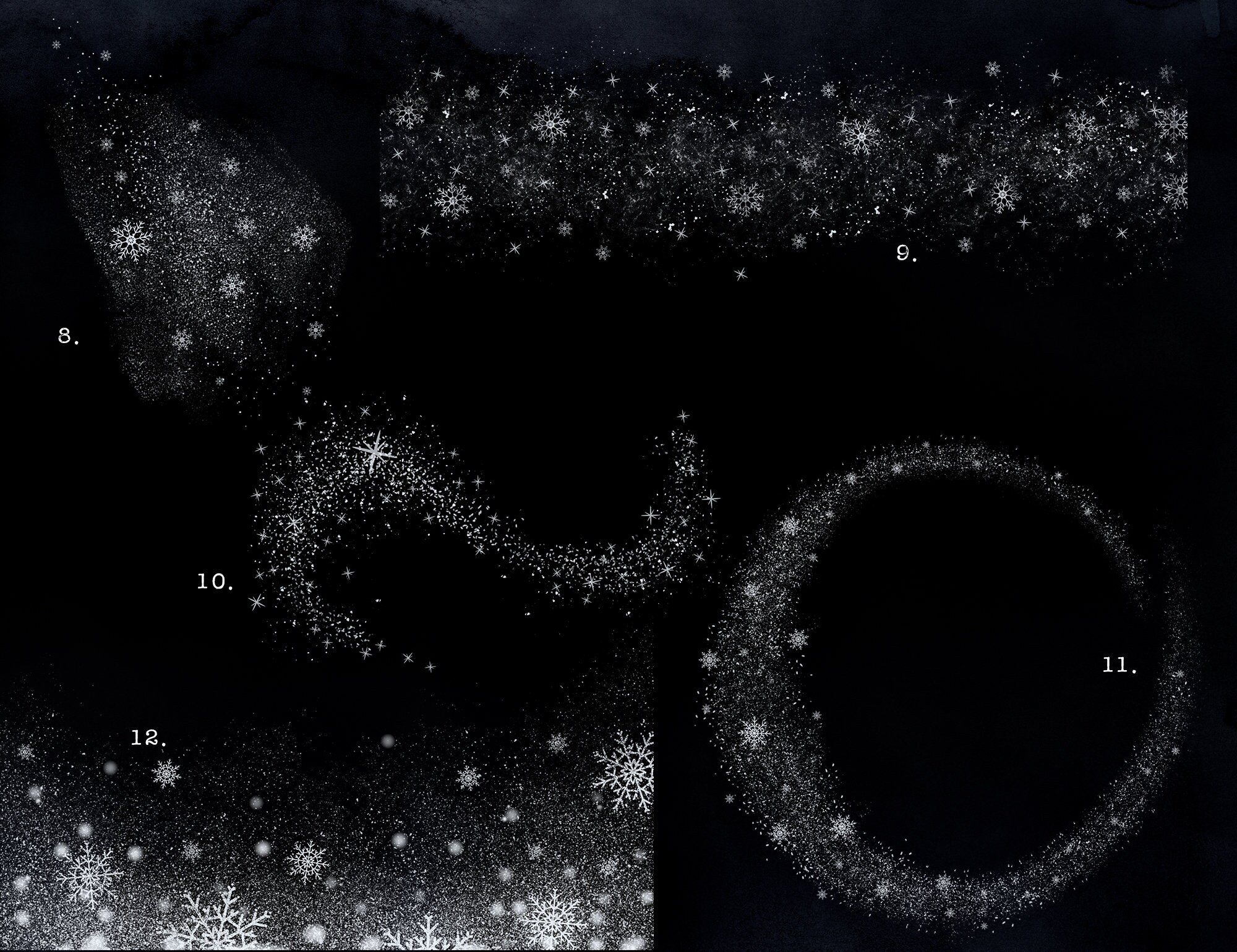 White Snow Overlays Winter Overlays Snow Dust Winter | Etsy