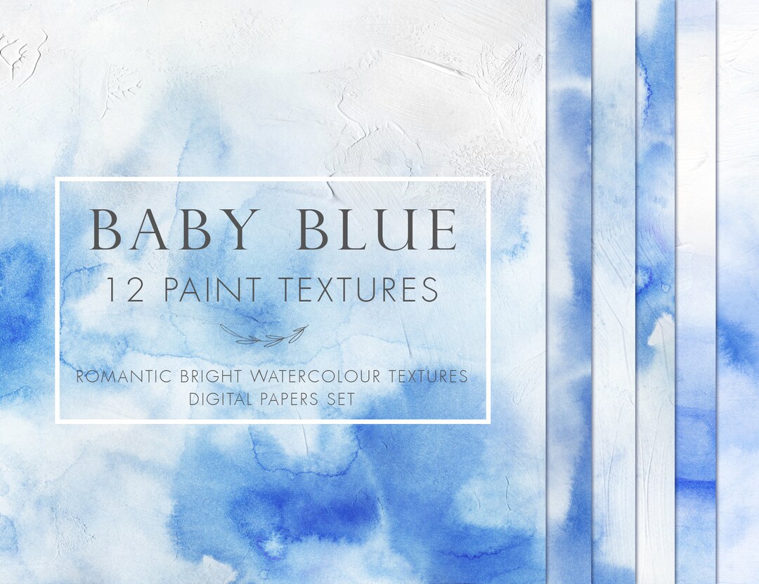 Blue Watercolor Ombre Digital Papers, Watercolor Wallpaper, Paper Pack ...