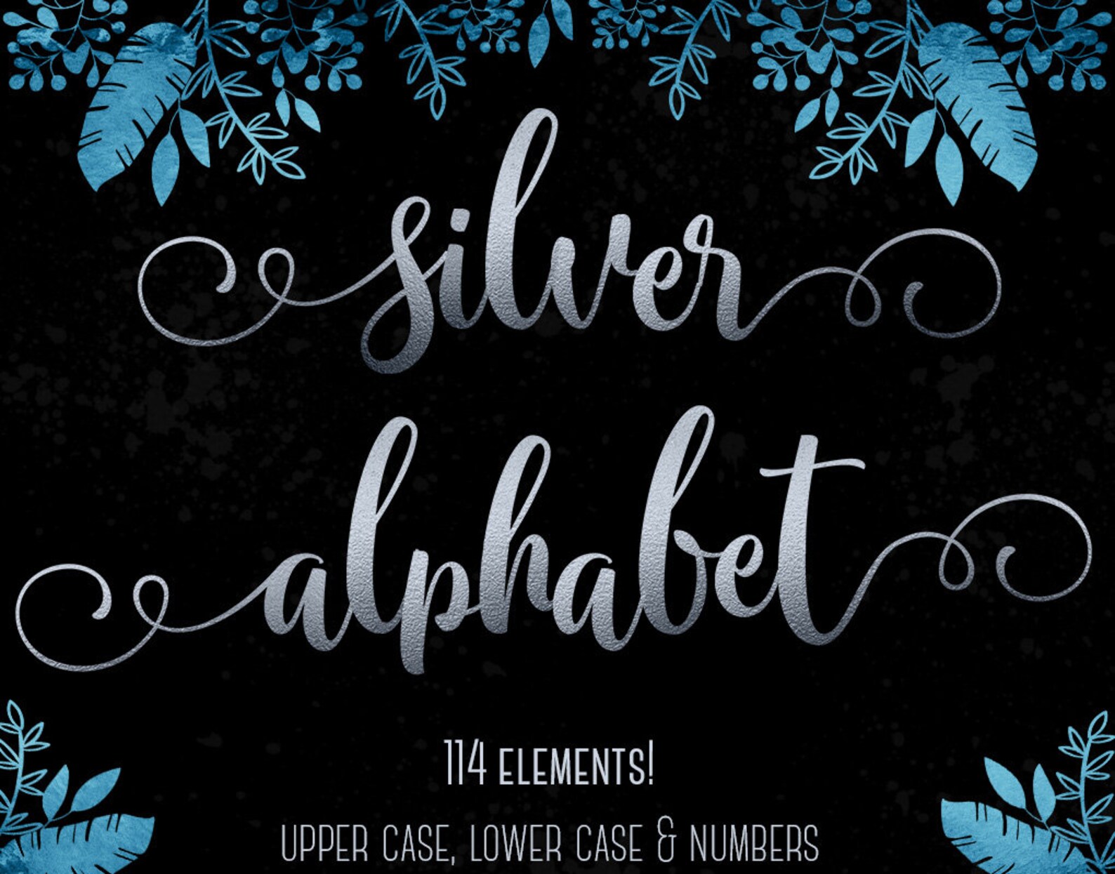 Silver Font Silver Alphabet Clipart Silver Foil Alphabet - Etsy