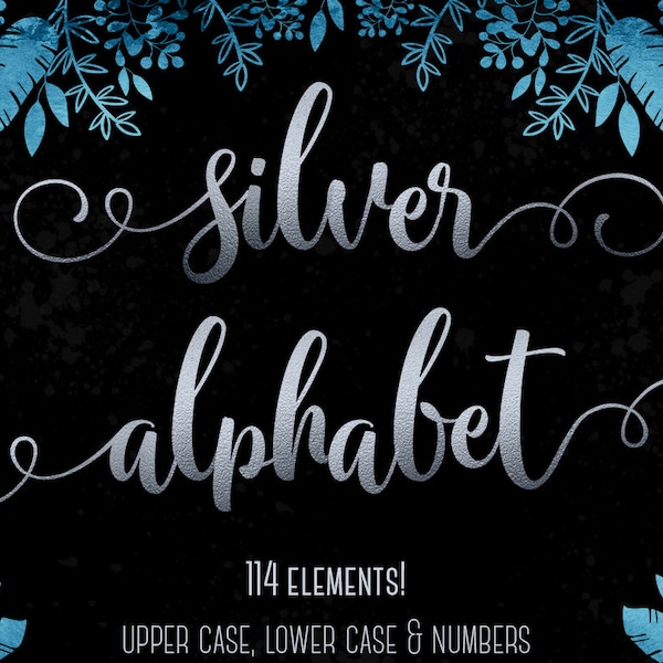 Metallic Silver Font - Etsy