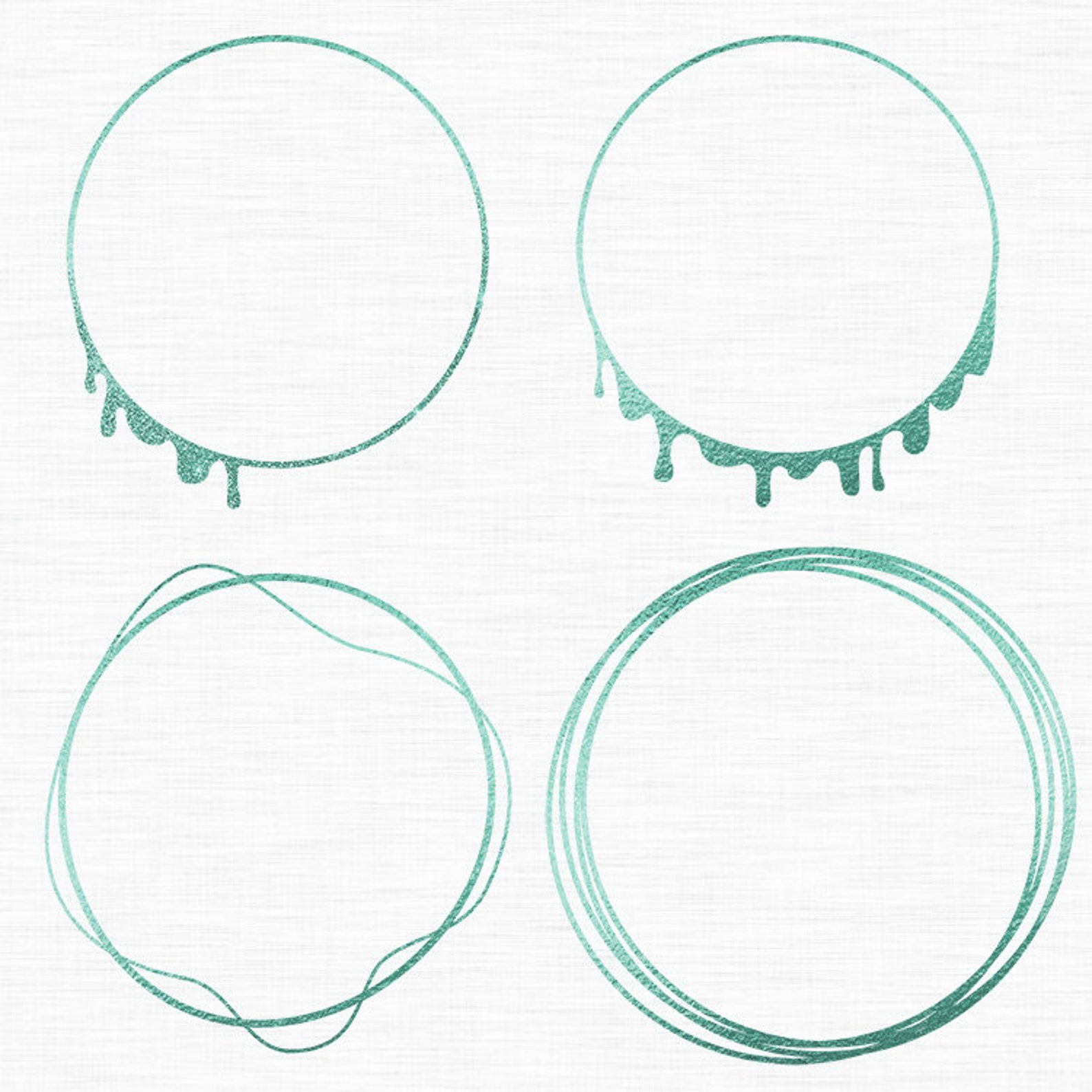 Mint Round Frames Clipart Mint Circles Clipart Circle Frame | Etsy