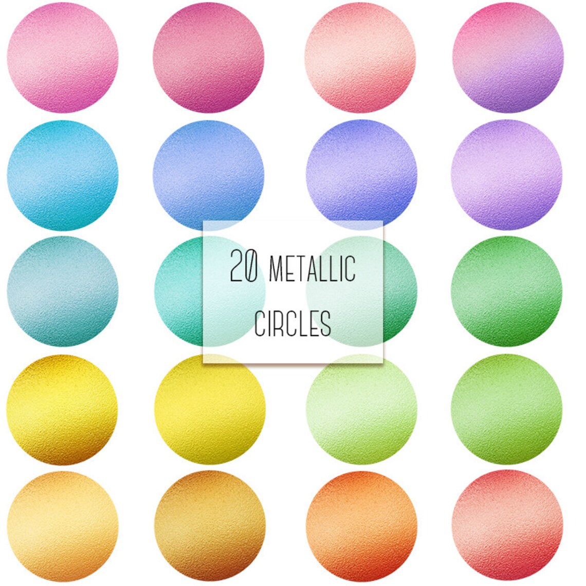 Metallic Circles Clip Art Watercolor Circles Clipart Circles - Etsy