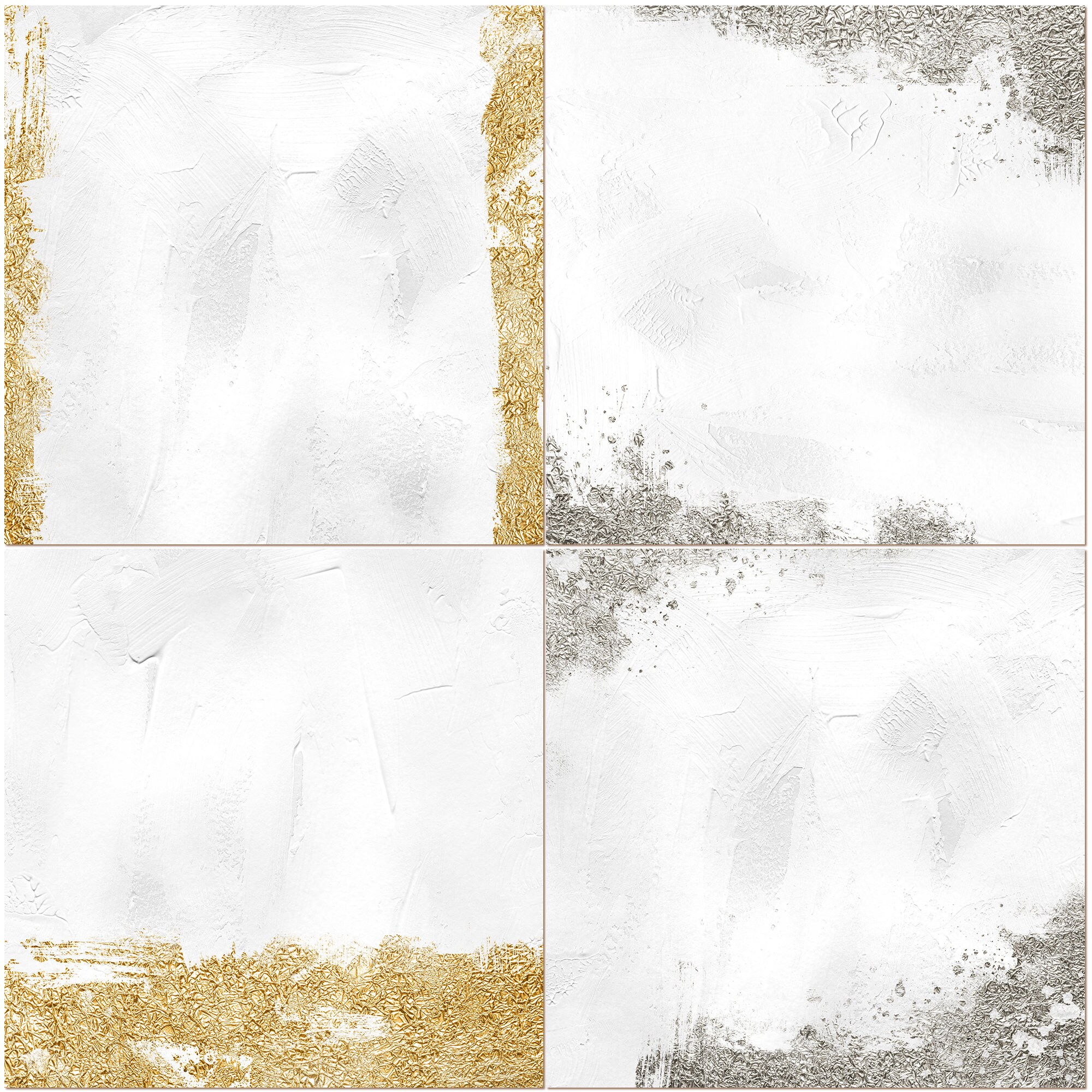 Gold & Silver Paint Textures: White Digital Paper Pack (JPG) - Etsy