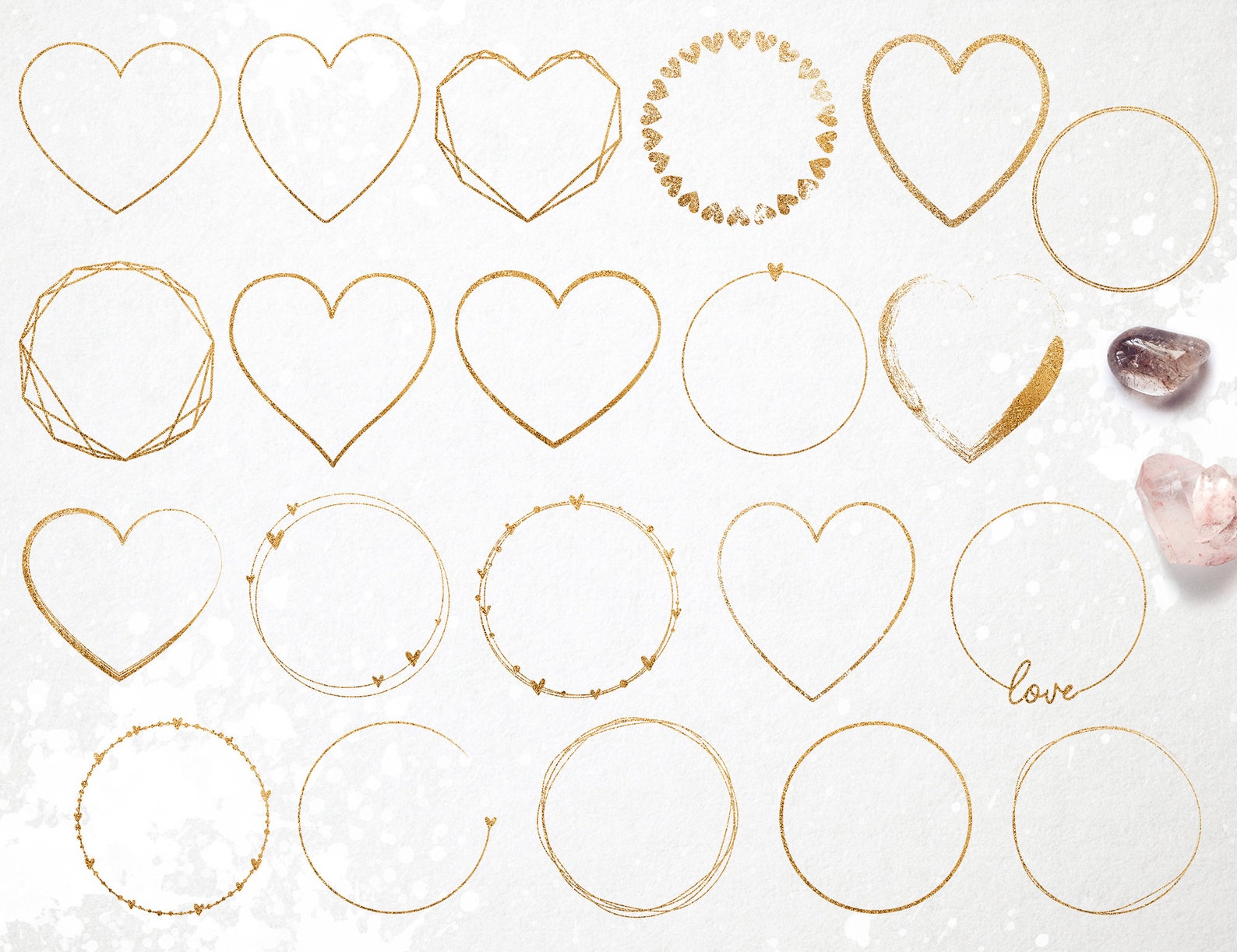 Heartshaped Frames Clipart Heart Frames Love Frames Clip | Etsy